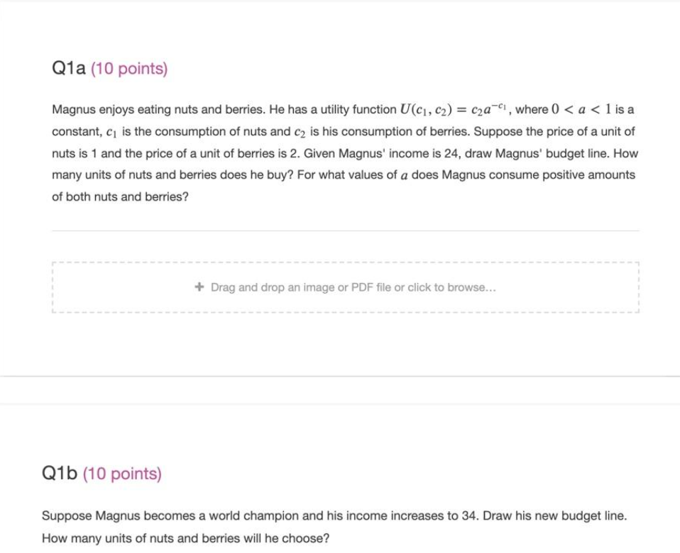 Solved Q1a (10 points) Magnus enjoys eating nuts and | Chegg.com