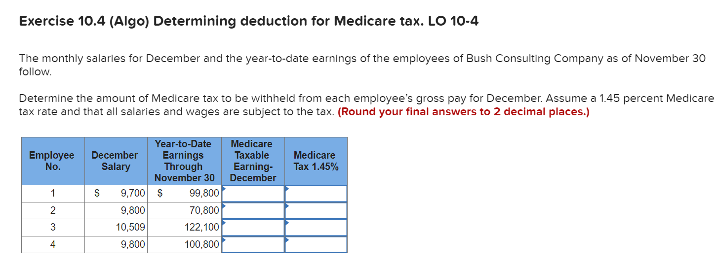Solved Exercise 10.4 (Algo) Determining deduction for | Chegg.com