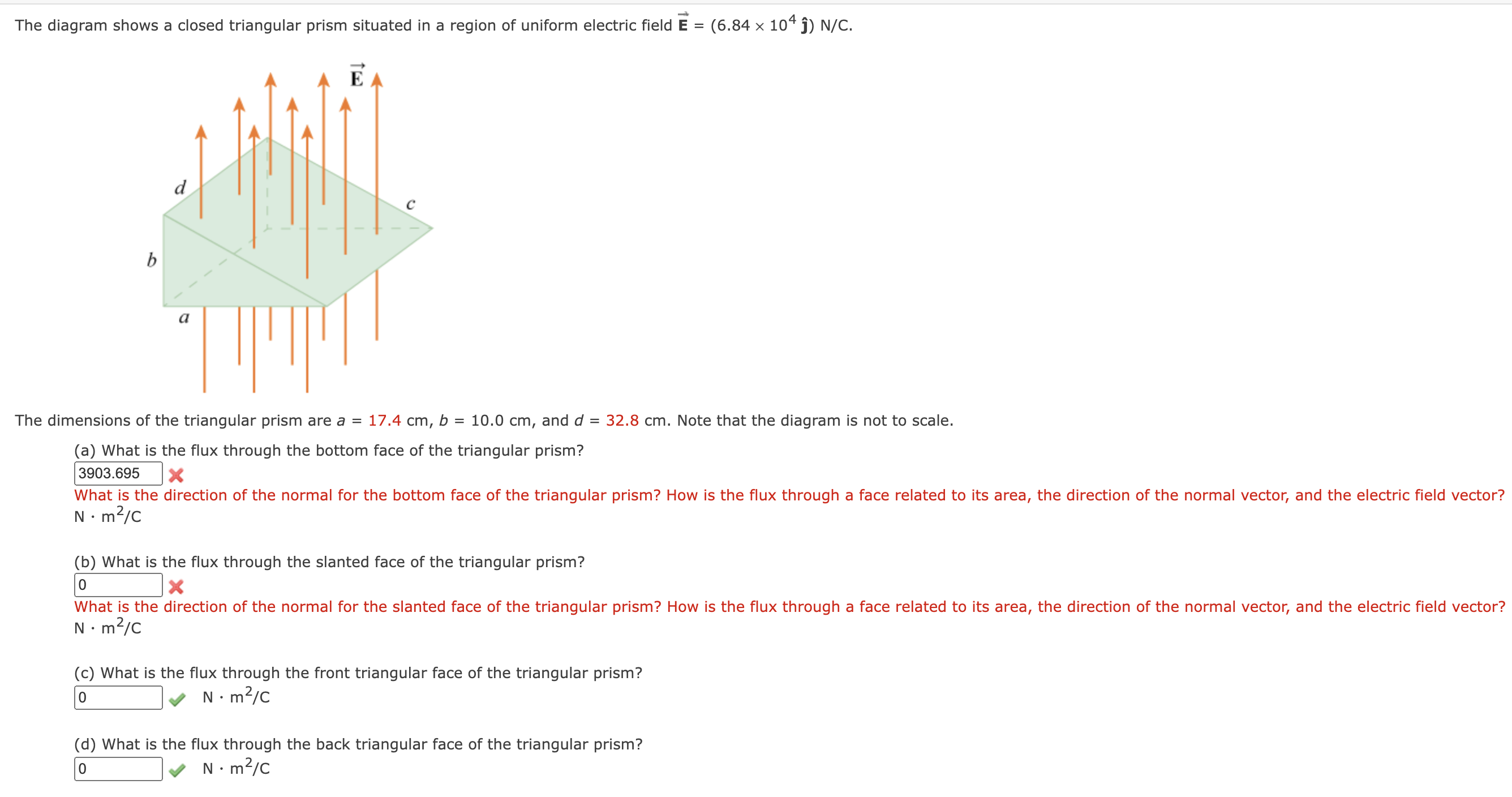 Solved The diagram shows a closed triangular prism situated | Chegg.com