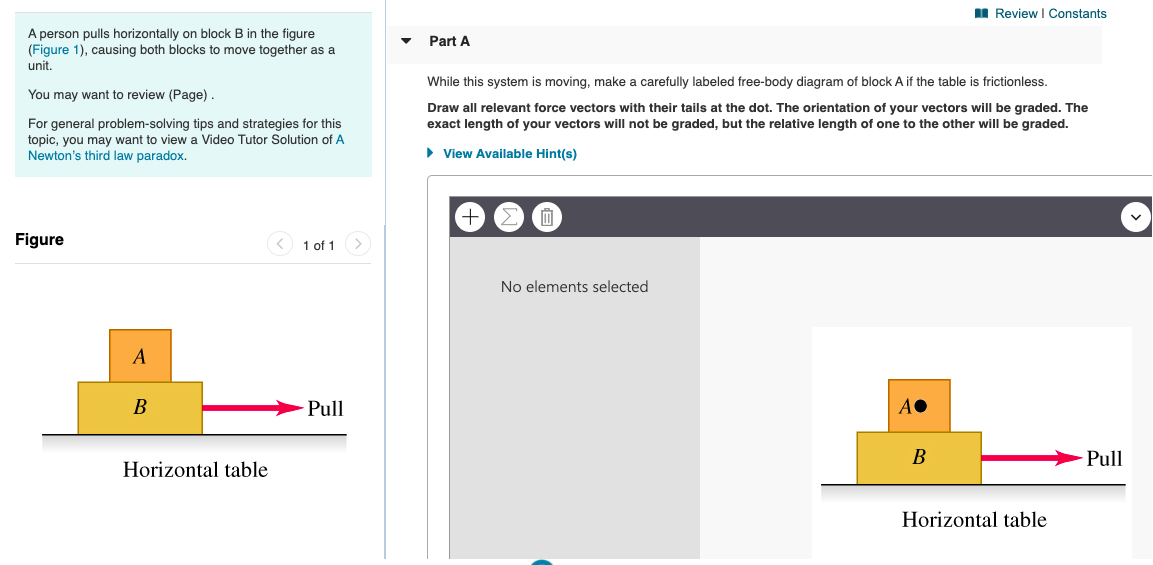 Solved Review Constants A person pulls horizontally on block | Chegg.com