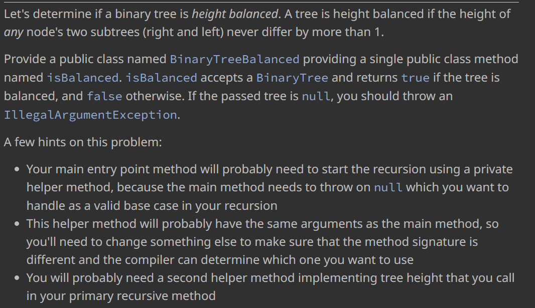 Solved Let's determine if a binary tree is height balanced. | Chegg.com