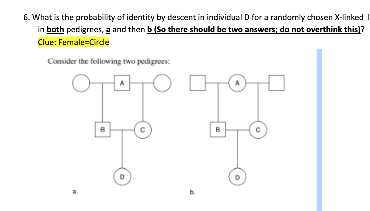 6. What is the probability of identity by descent in | Chegg.com