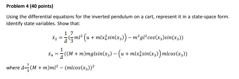 Solved Problem 4 (40 ﻿points)Using the differential | Chegg.com