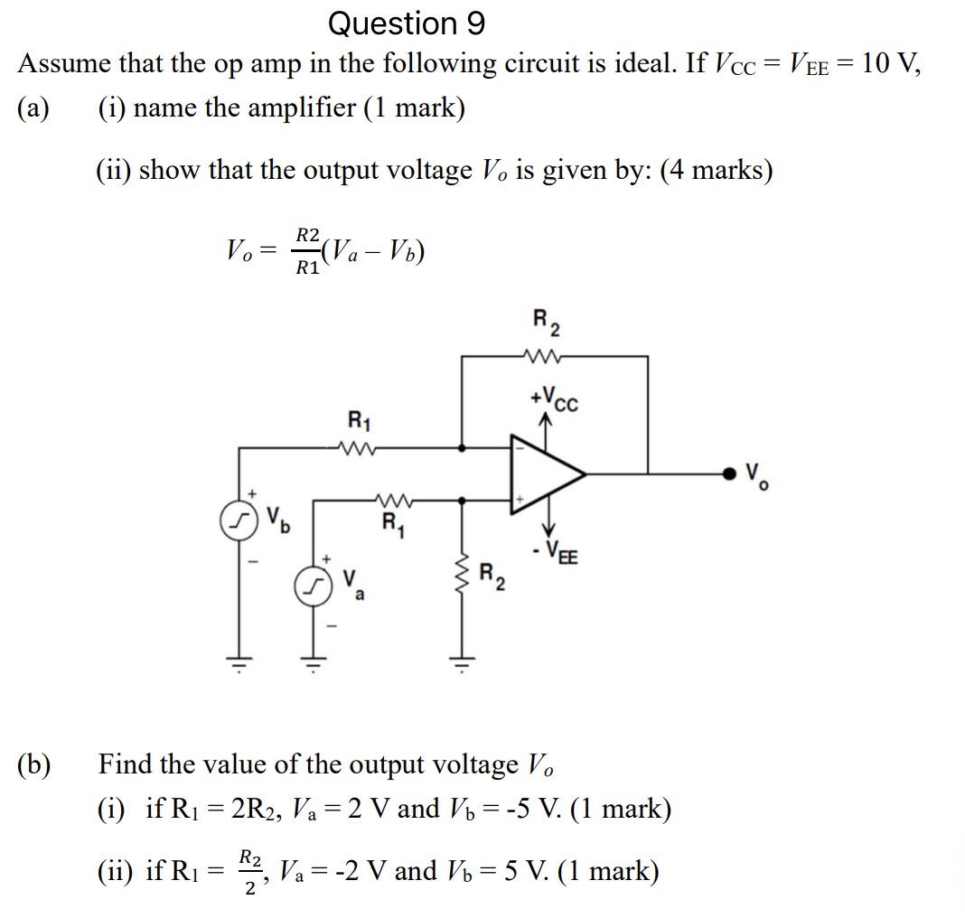 Solved Question 9 Assume that the op amp in the following | Chegg.com