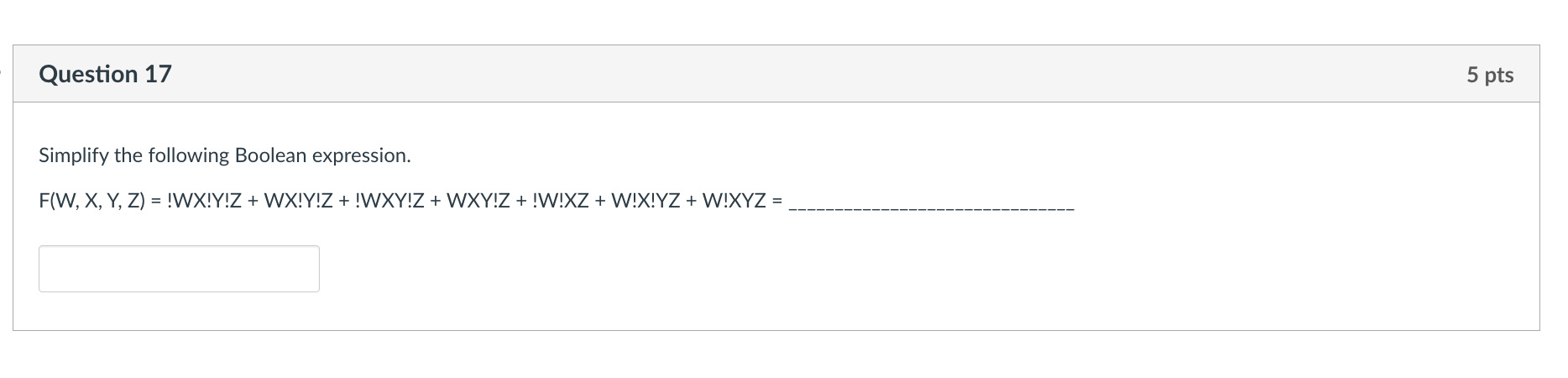 Solved Simplify the following Boolean expression. | Chegg.com
