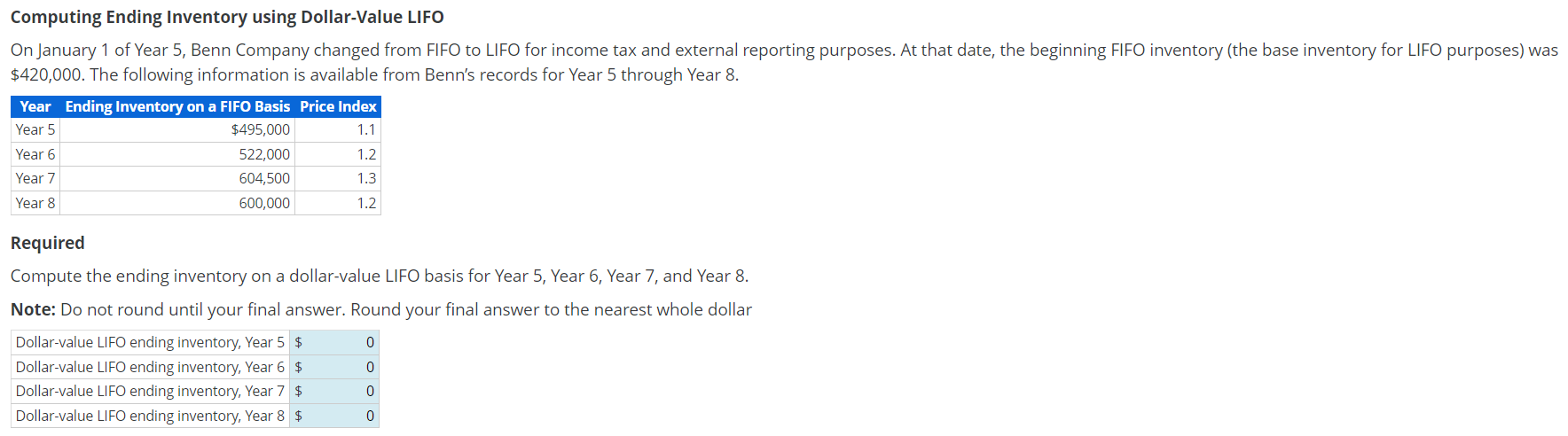Solved Computing Ending Inventory using Dollar-Value LIFO On | Chegg.com
