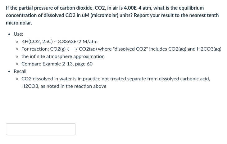 Solved If the partial pressure of carbon dioxide, CO2, in | Chegg.com