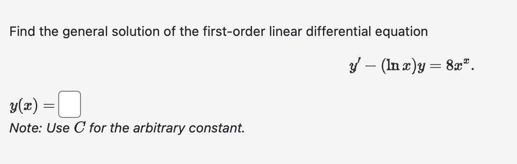 Solved Find the general solution of the first-order linear | Chegg.com