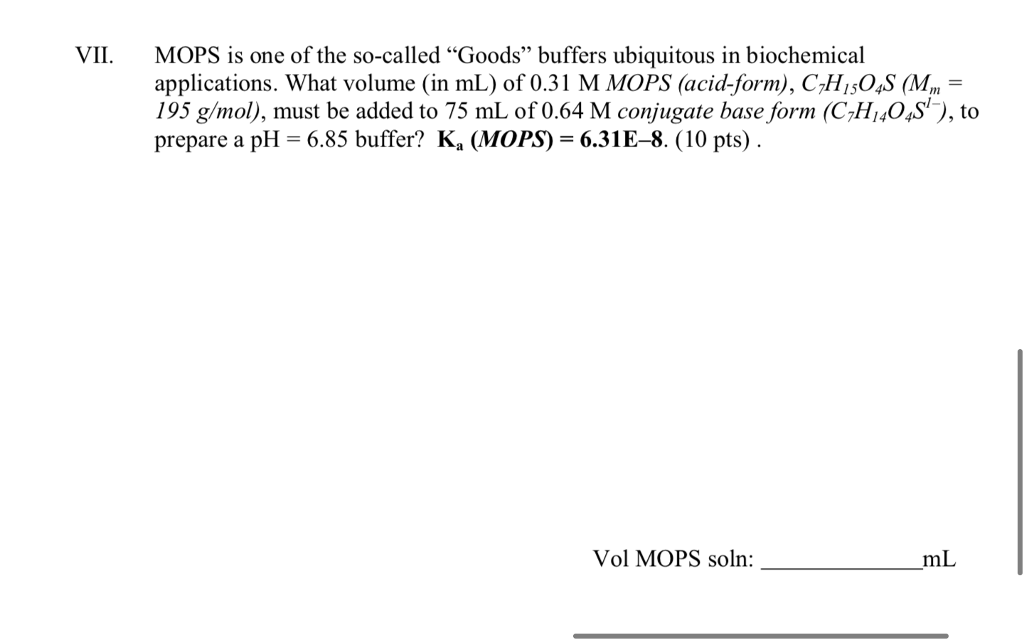 Solved I MOPS is one of the so-called "Goods" buffers | Chegg.com