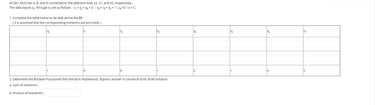The following BF is to be implemented using 3 | Chegg.com