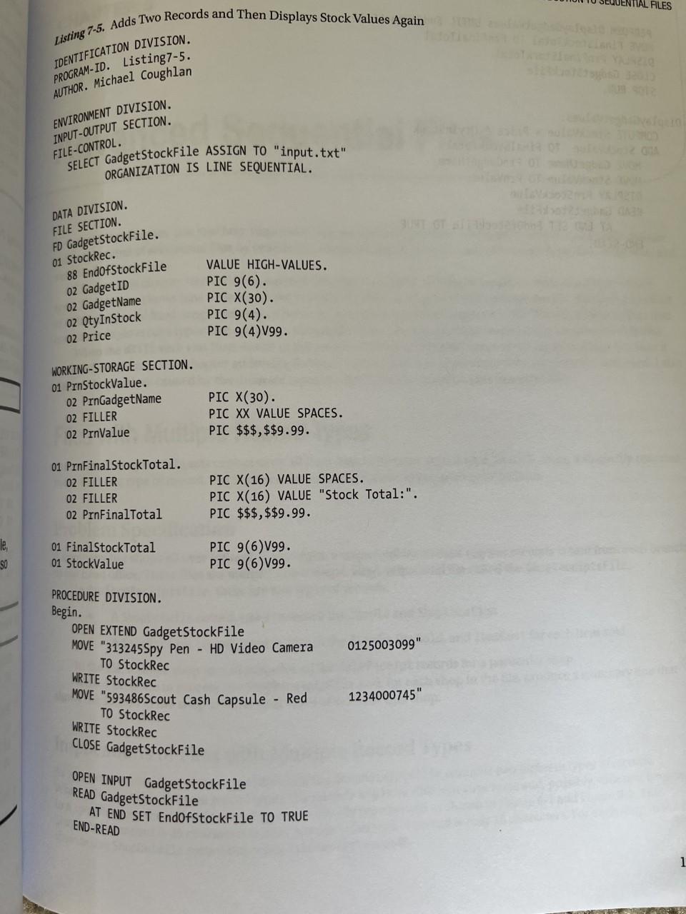 WRITE COBOL. SHOW CODE PLEASE This program will use | Chegg.com