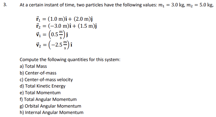 Solved At a certain instant of time, two particles have the | Chegg.com