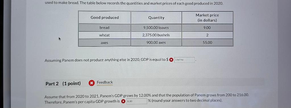 Solved Assuming Panem does not produce anything else in | Chegg.com