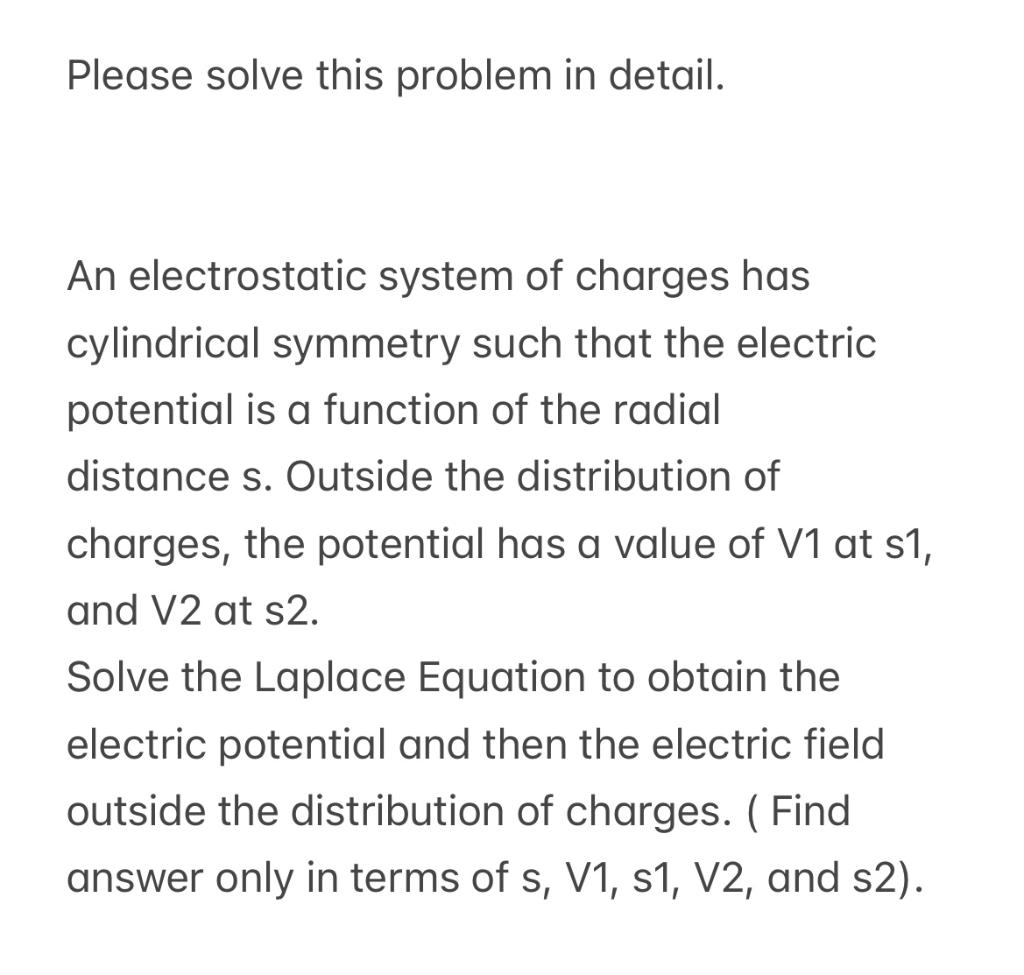 Solved Please solve this problem in detail. An electrostatic | Chegg.com