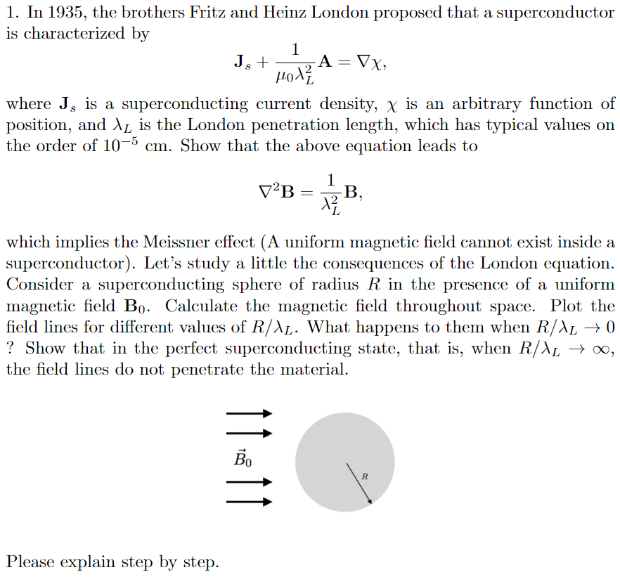 Solved 1. In 1935, the brothers Fritz and Heinz London | Chegg.com