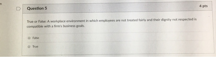 Solved D Question 1 4 pts Which of the following is an | Chegg.com