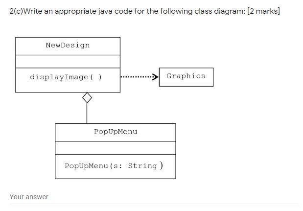 Solved 2(c)Write an appropriate java code for the following | Chegg.com