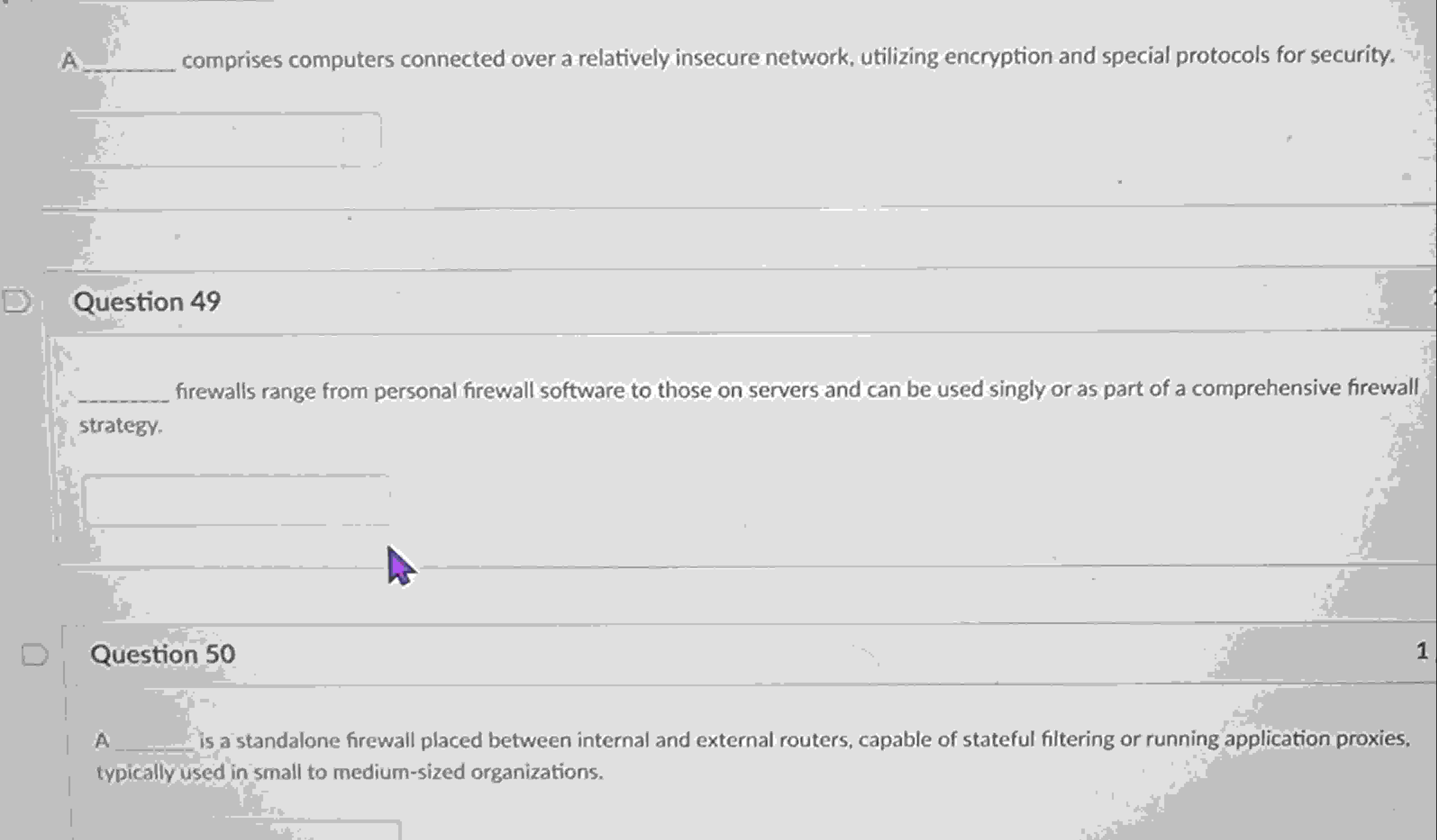 Solved firewalls range from personal firewall software to | Chegg.com