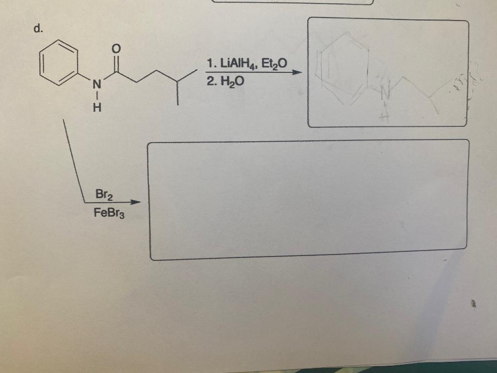 Solved d. 2. H2O 1. LiAlH4,Et2O | Chegg.com