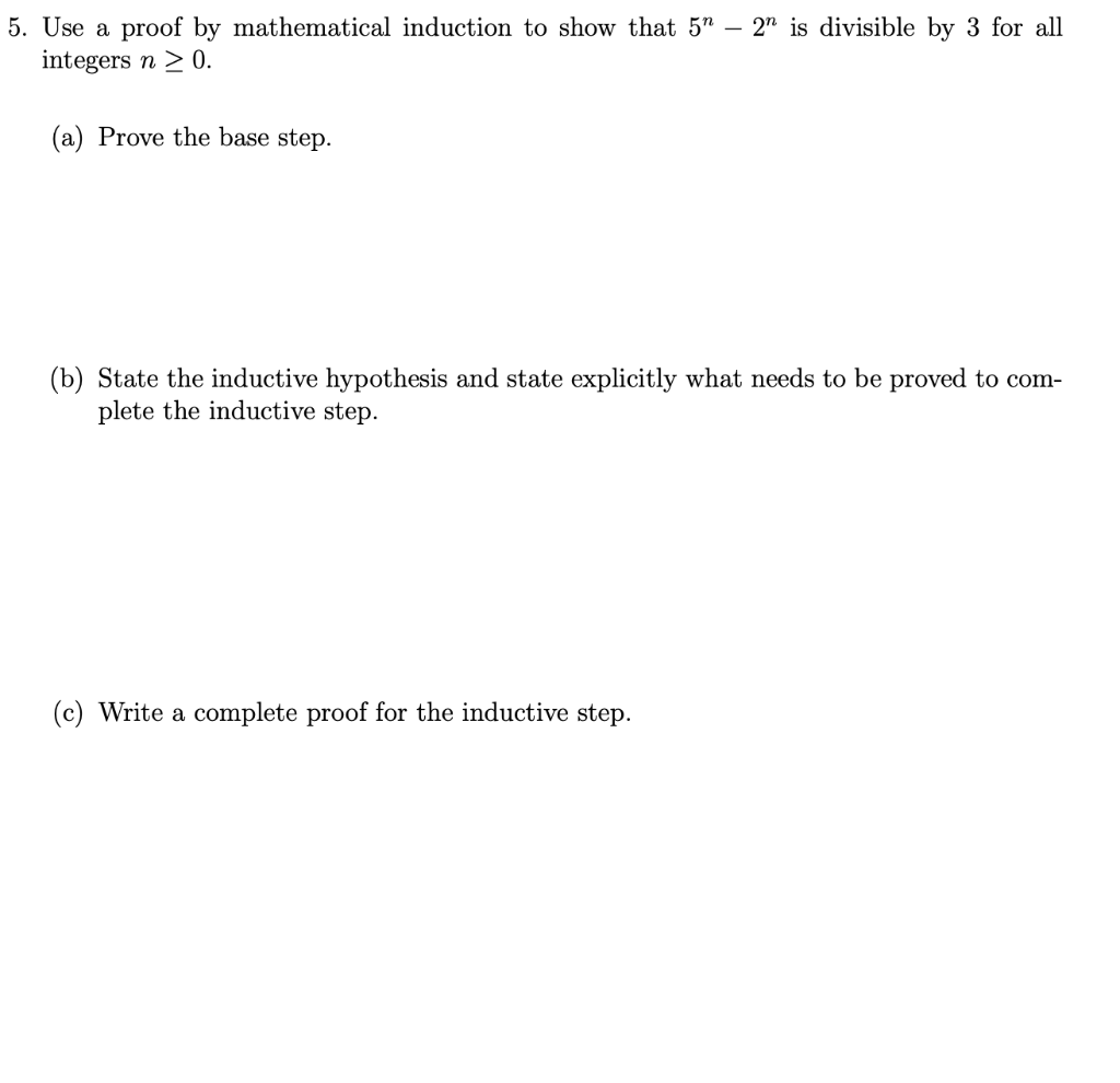 Solved Use a proof by mathematical induction to show that | Chegg.com