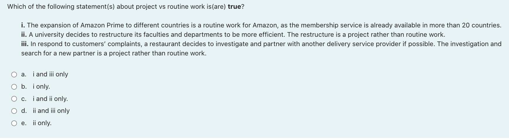 Solved Which of the following statement(s) about project vs | Chegg.com