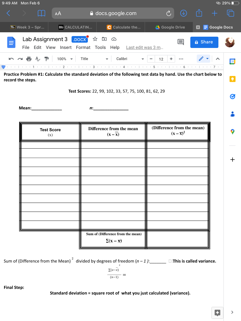 Solved Practice Problem \#1: Calculate the standard | Chegg.com Solved Practice Problem \#1: Calculate the standard | Chegg.com