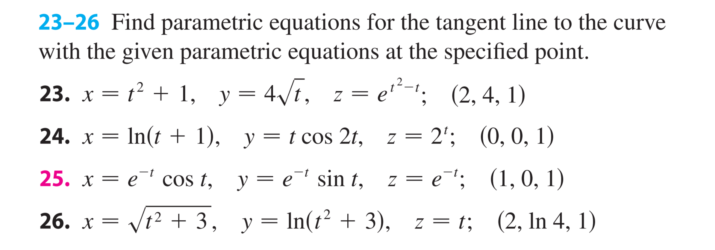 Solved Only solve 26 ﻿please! Find parametric equations for | Chegg.com