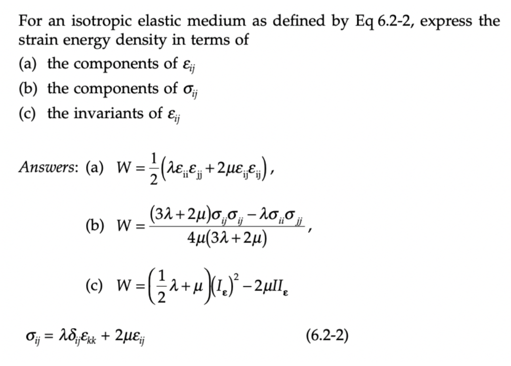 For an isotropic elastic medium as defined by Eq | Chegg.com