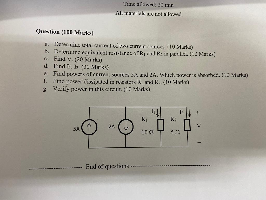Solved Question (100 Marks) a. Determine total current of | Chegg.com