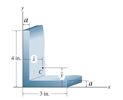 Solved In (Figure 1), a=0.1in. Locate the centroid xˉ of the | Chegg.com