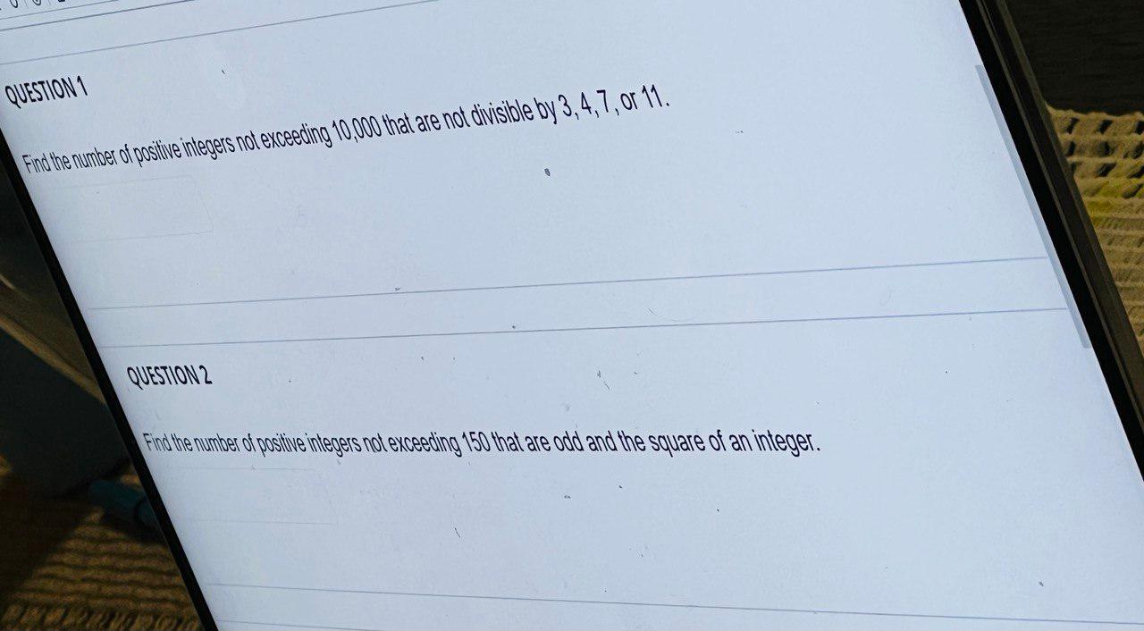 Solved QUESTON 1 Find the number o positive integers not | Chegg.com