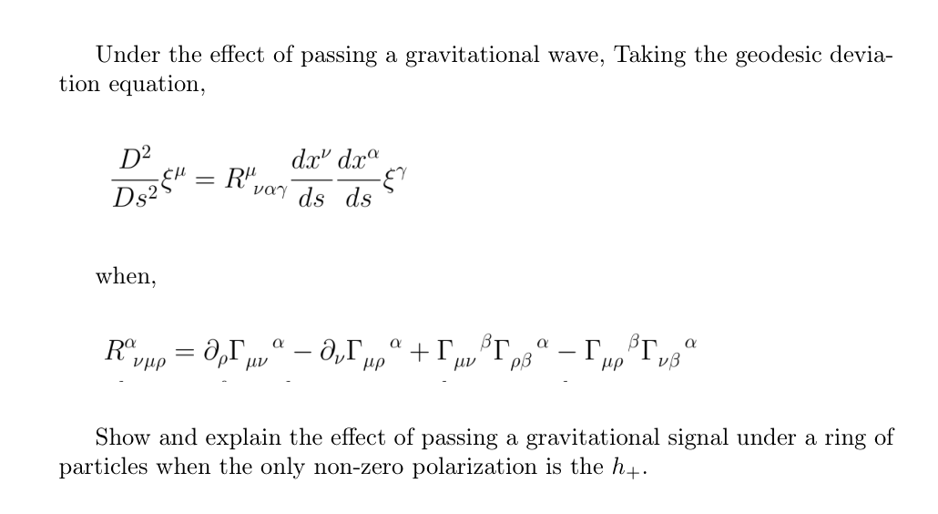 Solved Under the effect of passing a gravitational wave, | Chegg.com