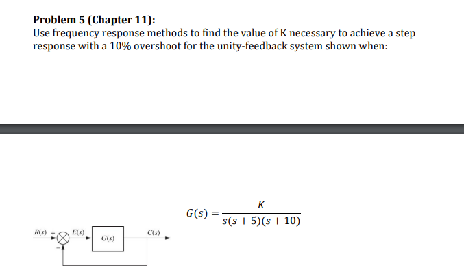 Solved Problem 5 (Chapter 11): Use frequency response | Chegg.com