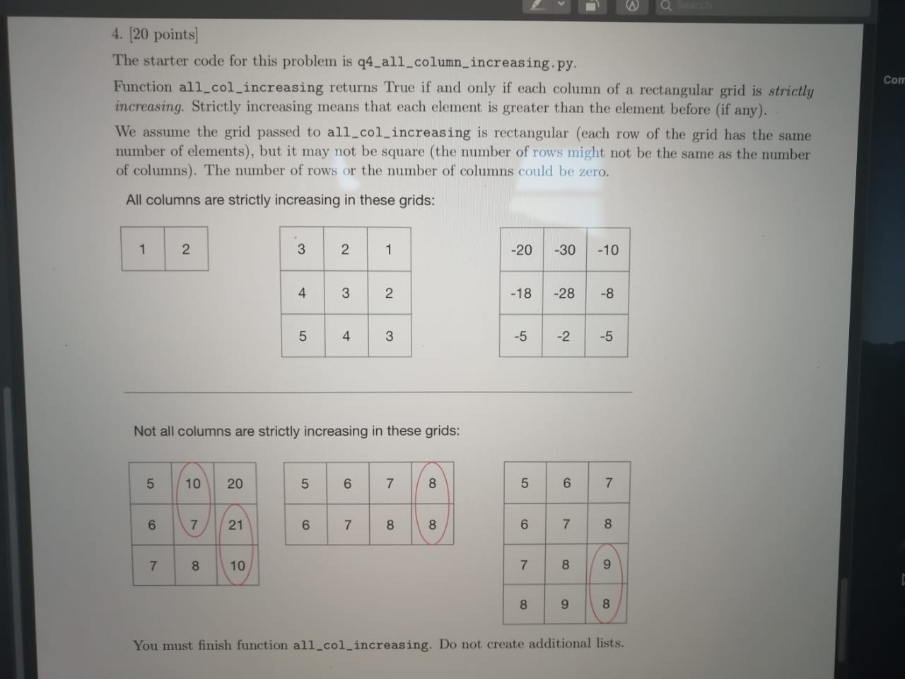 Solved Con 4. [20 points) The starter code for this problem | Chegg.com