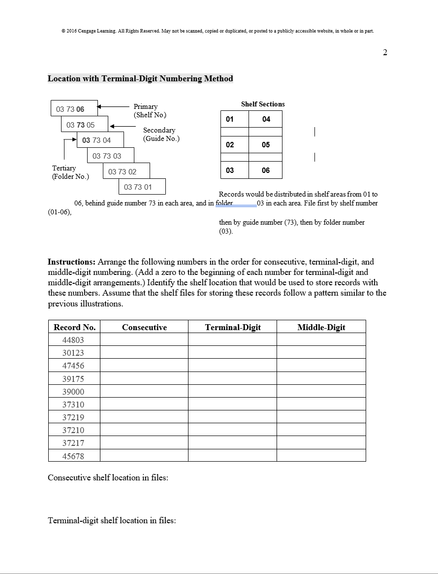 Solved B 2016 Cengage Learning. All Rights Reserved. May not | Chegg.com