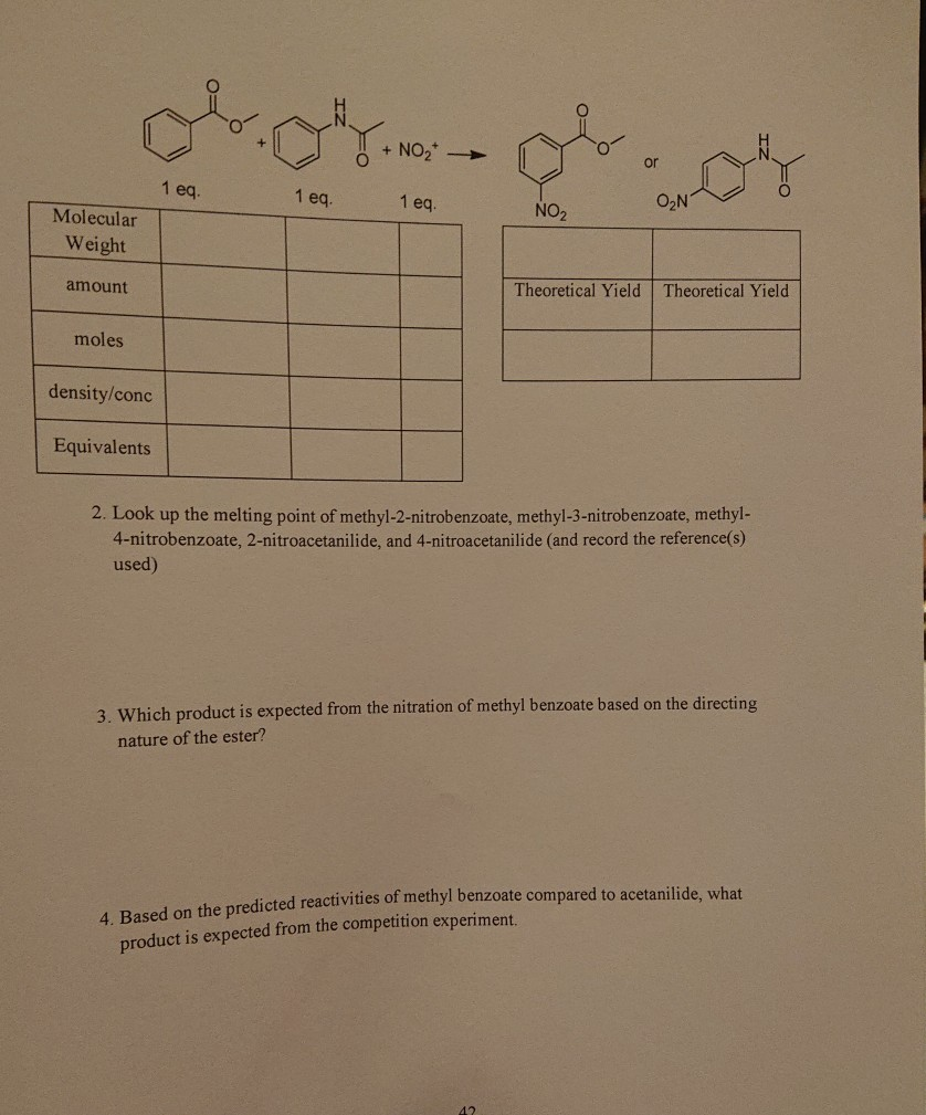 Solved NITRATION OF METHYL BENZOATE, ACETANILIDE AND | Chegg.com