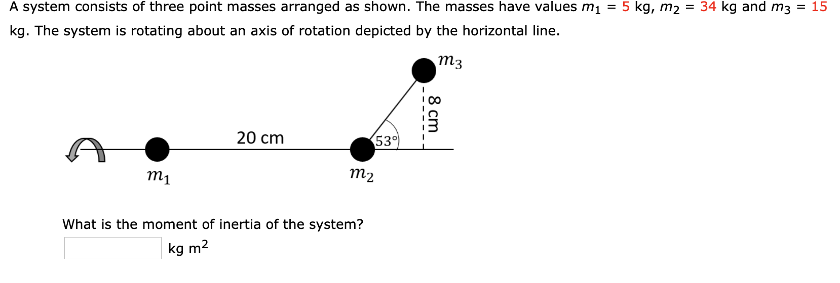 Solved A system consists of three point masses arranged as | Chegg.com