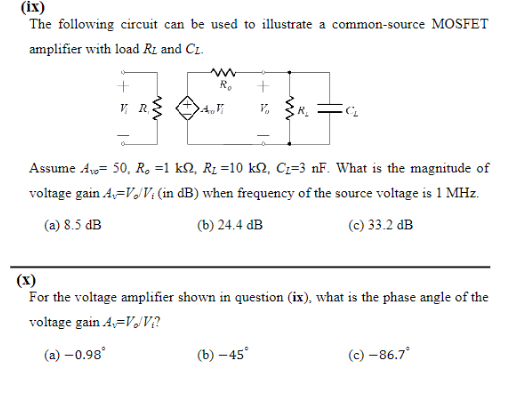 Solved (ix) The following circuit can be used to illustrate | Chegg.com