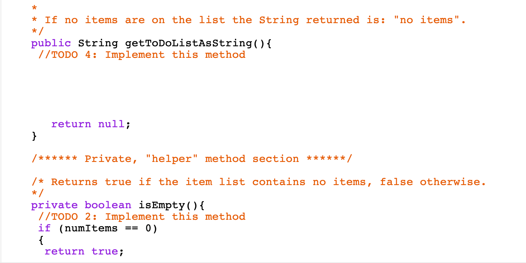 Solved /* This class encapsulates a list of user-defined | Chegg.com