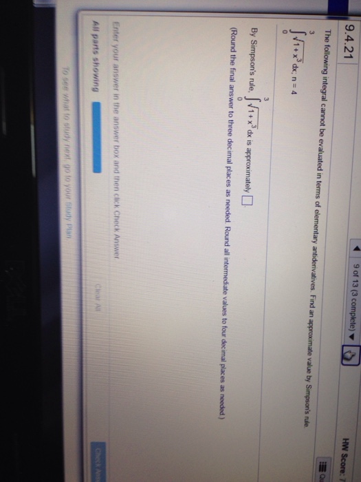 Solved The following integral cannot be evaluated in terms | Chegg.com