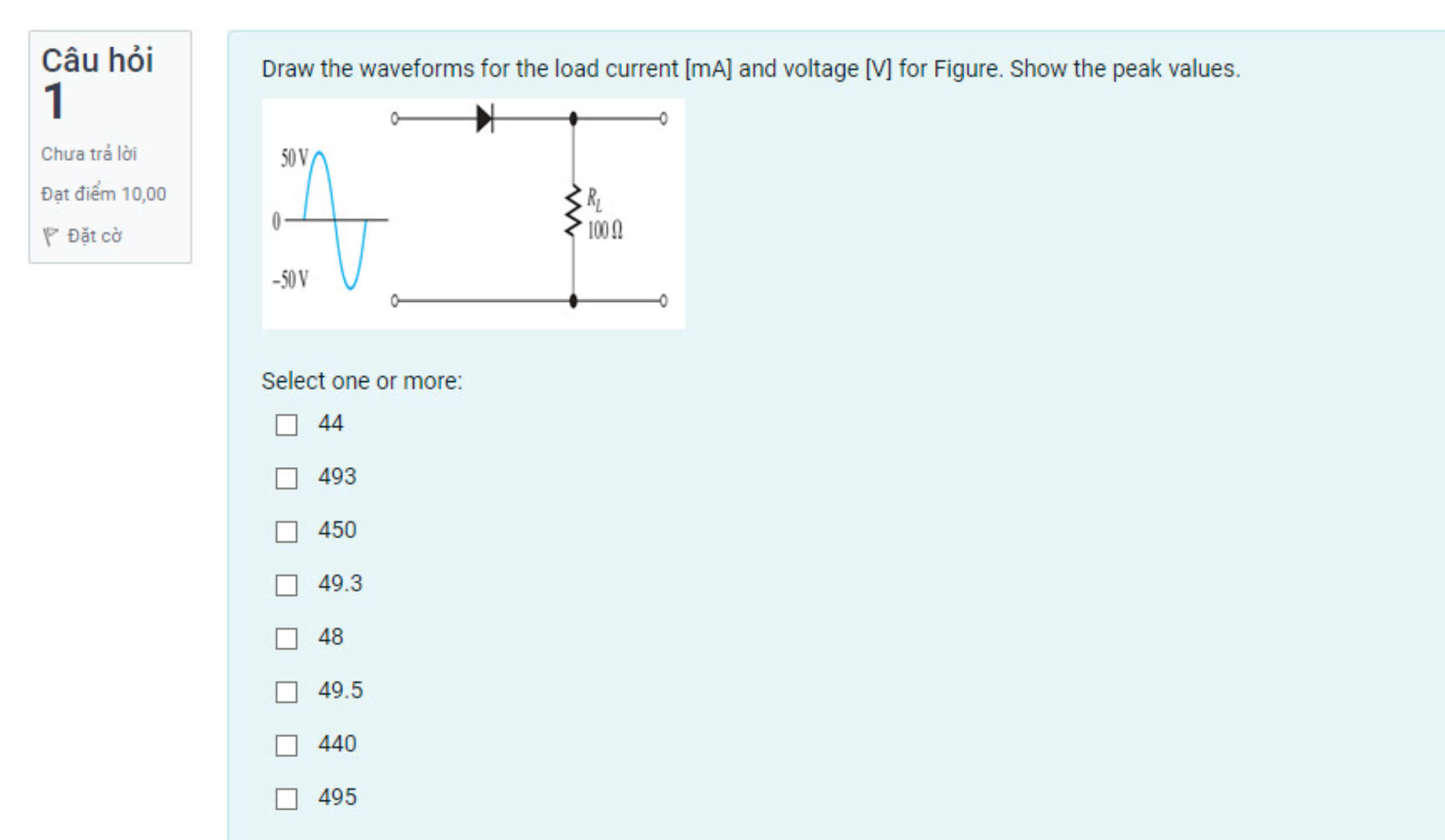 Solved Draw the waveforms for the load current | Chegg.com