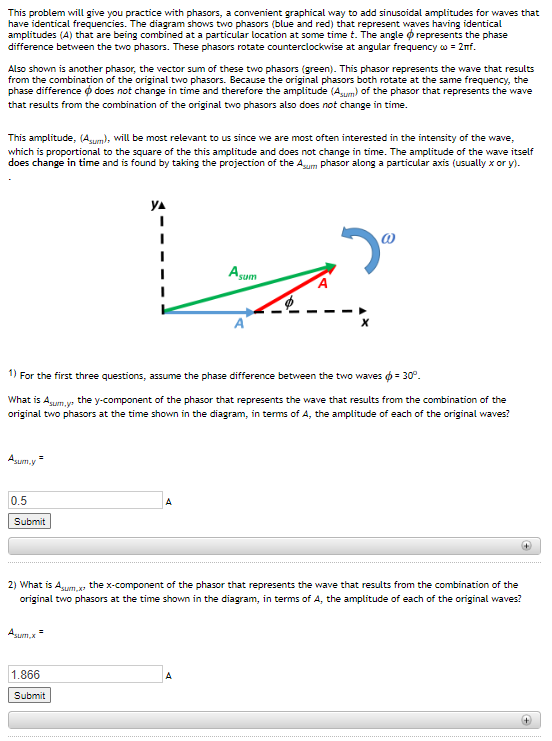 Solved This problem will give you practice with phasors, a | Chegg.com