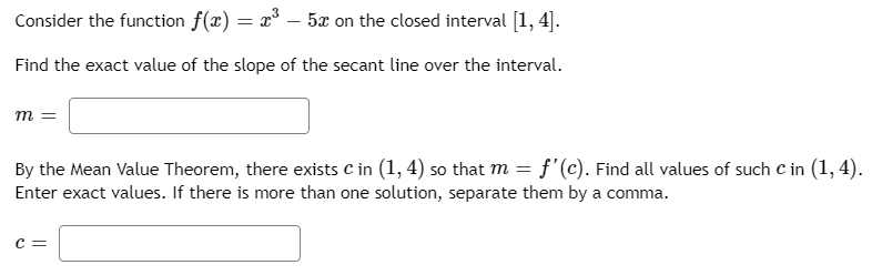 Solved Consider the function f(x)=x3−5x on the closed | Chegg.com