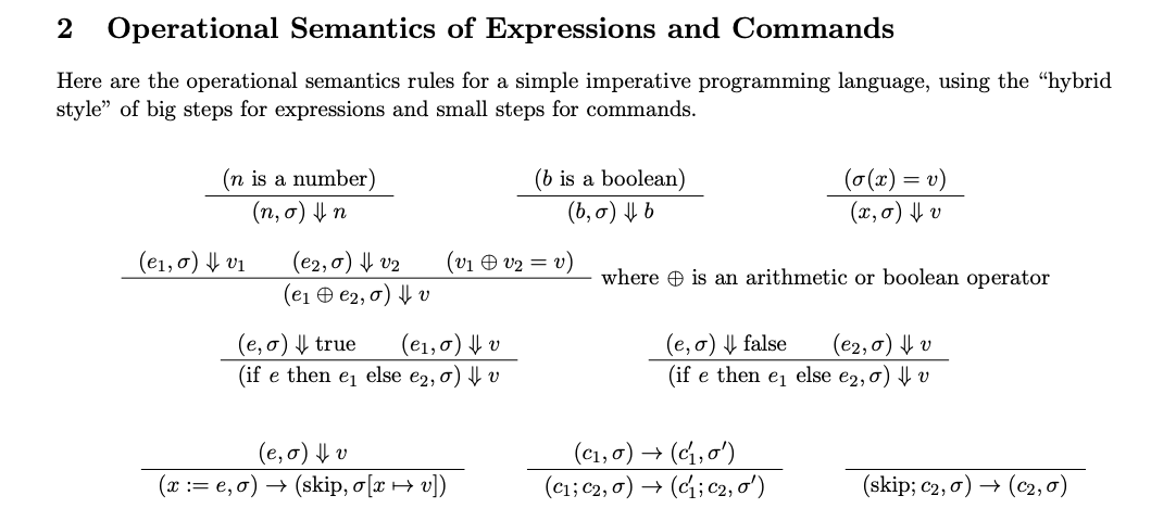 2 Operational Semantics of Expressions and Commands | Chegg.com