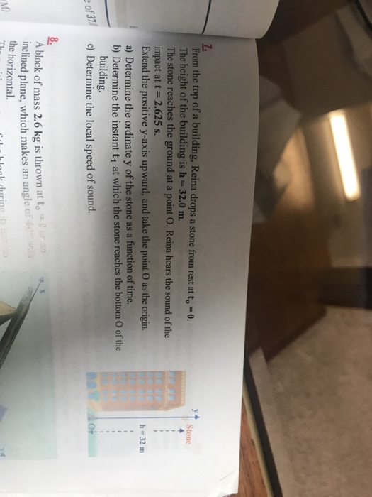 Solved From the top of a building, Reina drops a stone from | Chegg.com