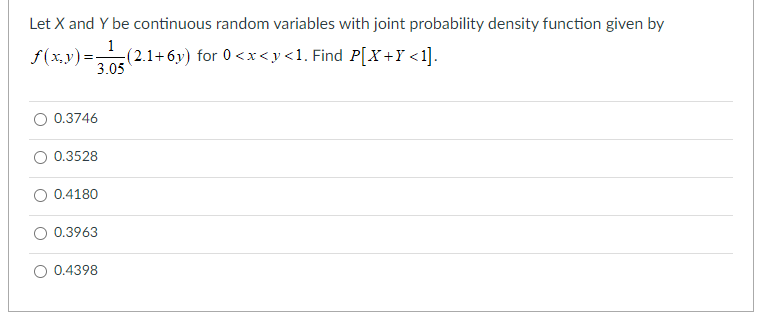 Solved Let X and Y be continuous random variables with joint | Chegg.com