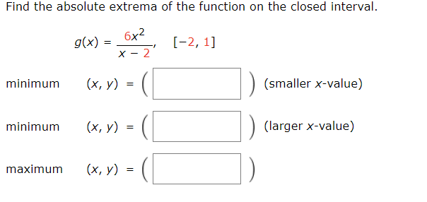Solved Find the absolute extrema of the function on the | Chegg.com