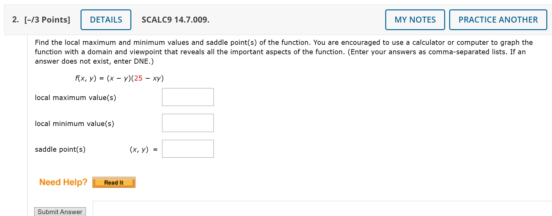 Solved Find the local maximum and minimum values and saddle | Chegg.com