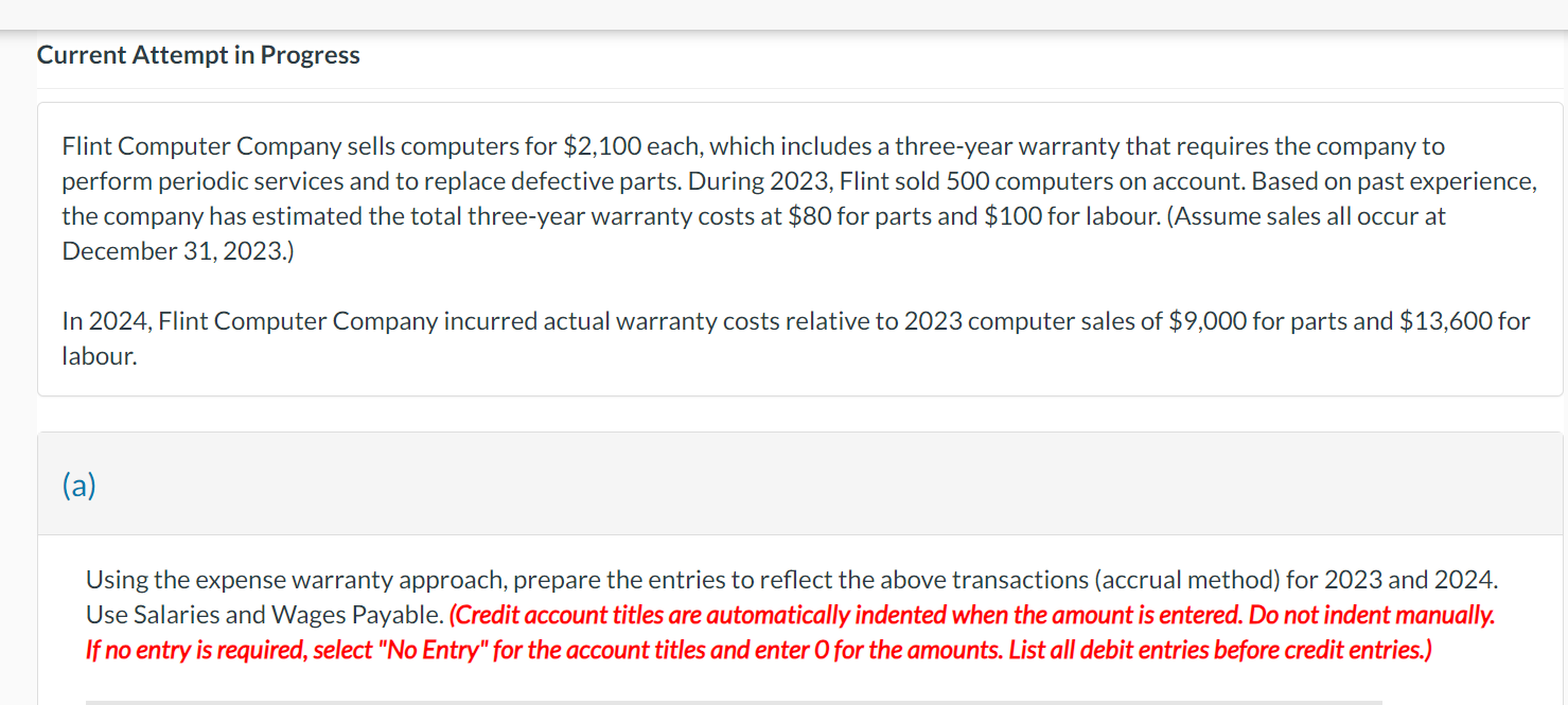 Solved Flint Computer Company sells computers for $2,100 | Chegg.com