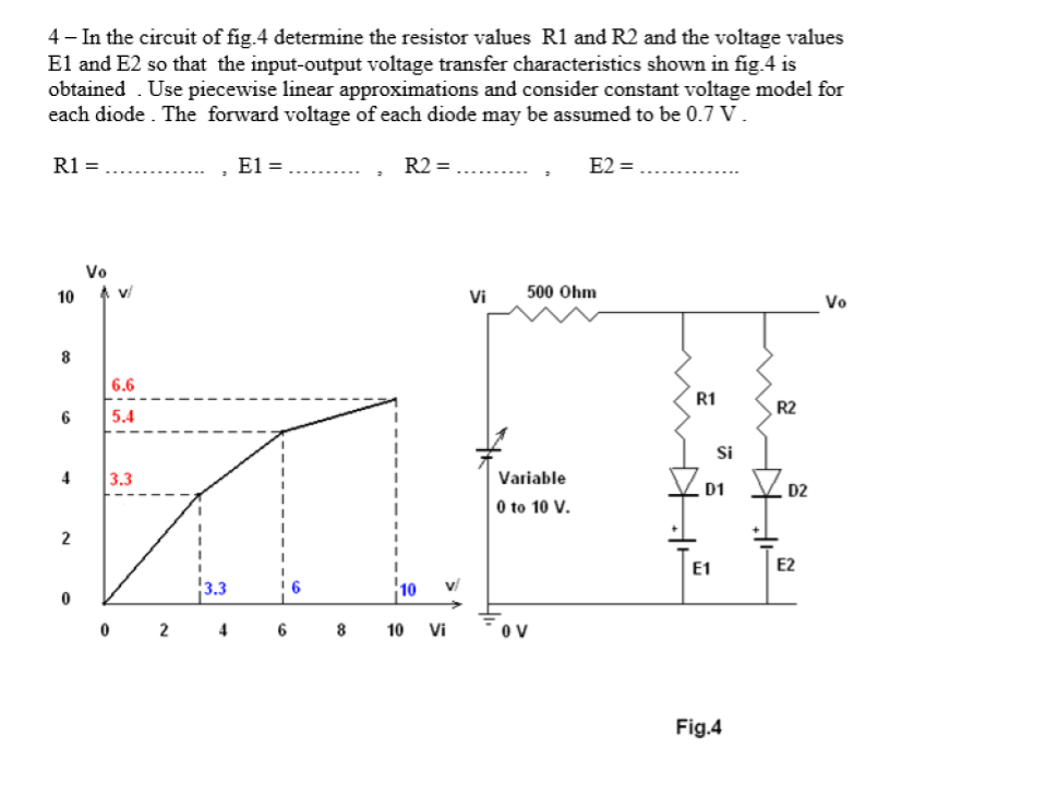 Solved 4- In the circuit of fig. 4 determine the resistor | Chegg.com